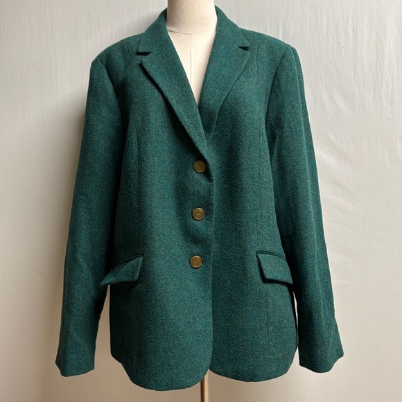 Talbots | Jackets & Coats | Talbots Aberdeen Green Wool Blend Jacket ...